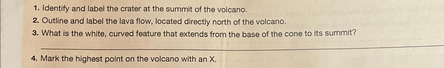 Solved Identify and label the crater at the summit of the | Chegg.com