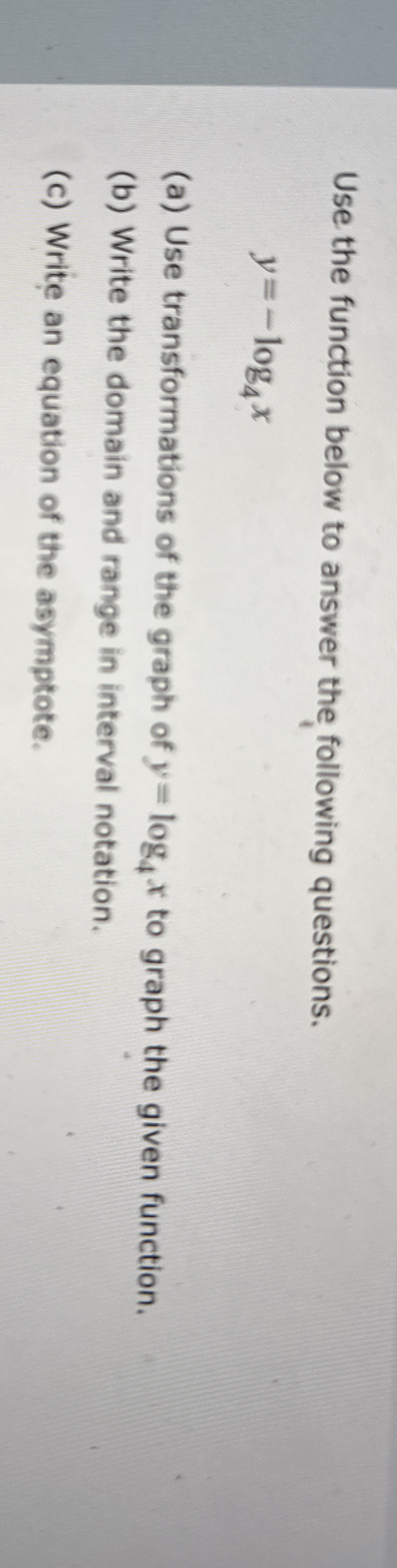 Solved Use the function below to answer the following | Chegg.com