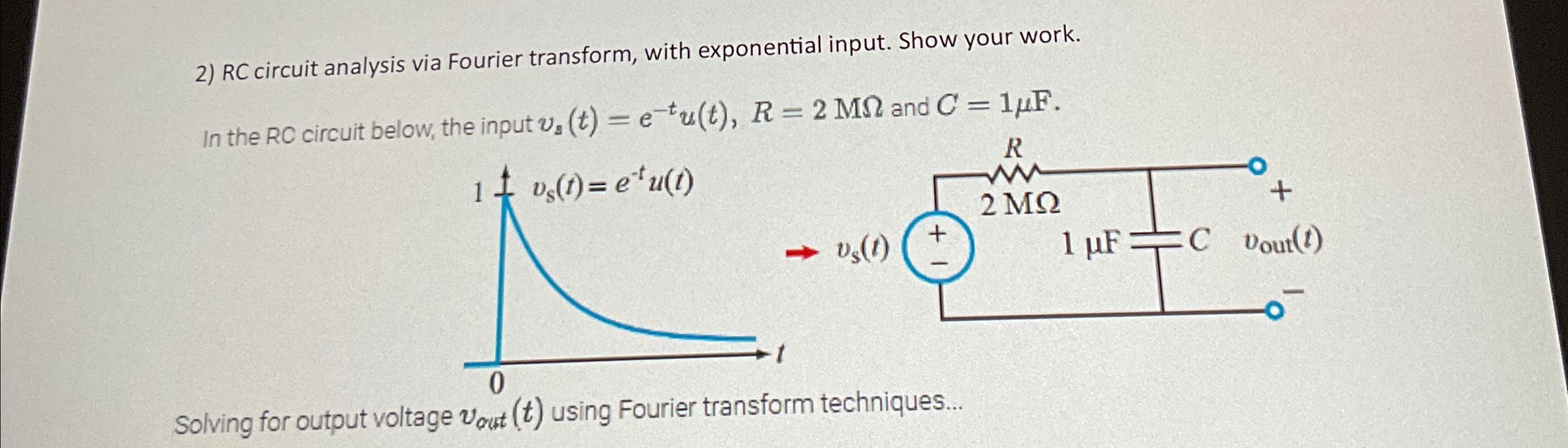 Solved RC ﻿circuit analysis via Fourier transform, with | Chegg.com