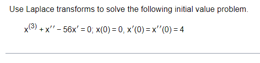 Solved Use Laplace transforms to solve the following initial | Chegg.com