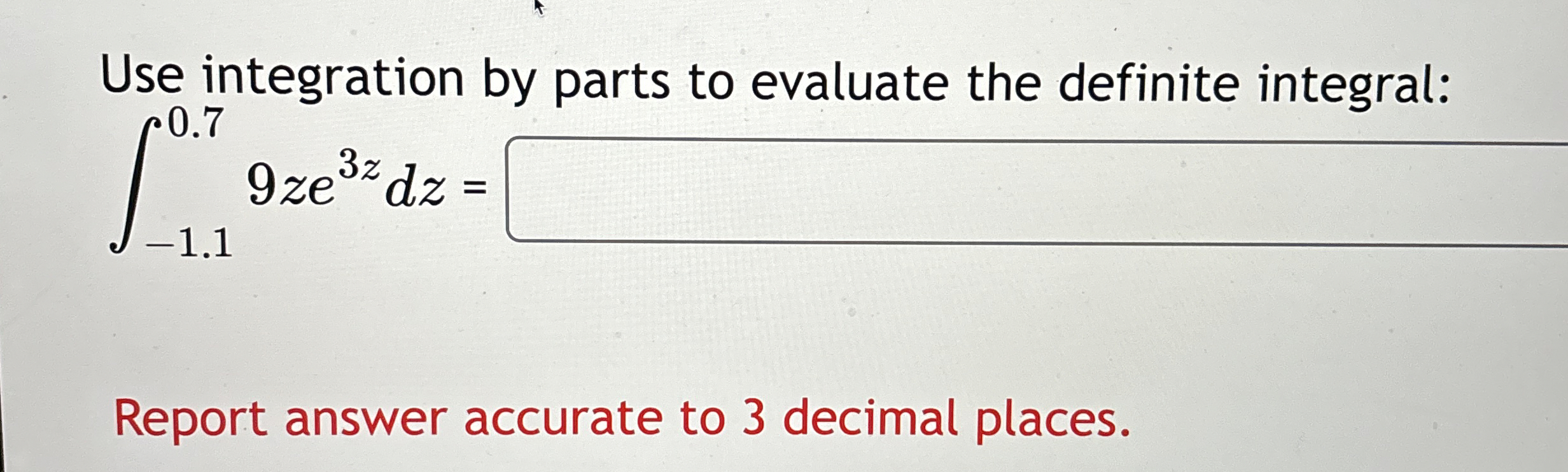 Solved Use integration by parts to evaluate the definite | Chegg.com