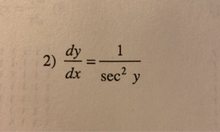 Solved dx sec? y | Chegg.com