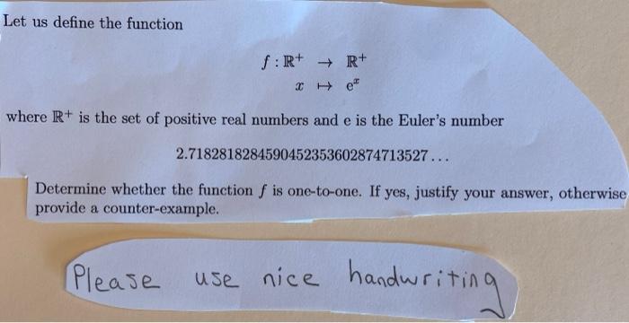 Solved Let us define the function f: R+ + R+ * He" where R+ | Chegg.com