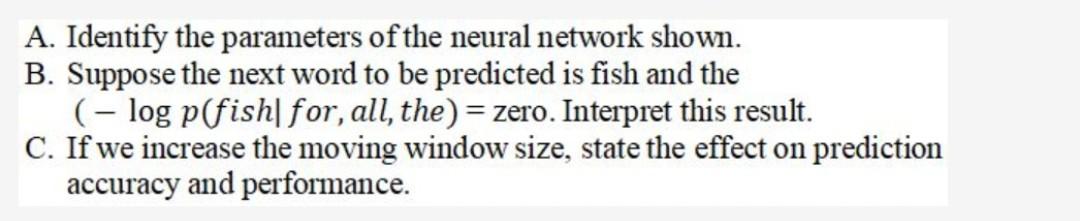 Solved A. Identify the parameters of the neural network | Chegg.com