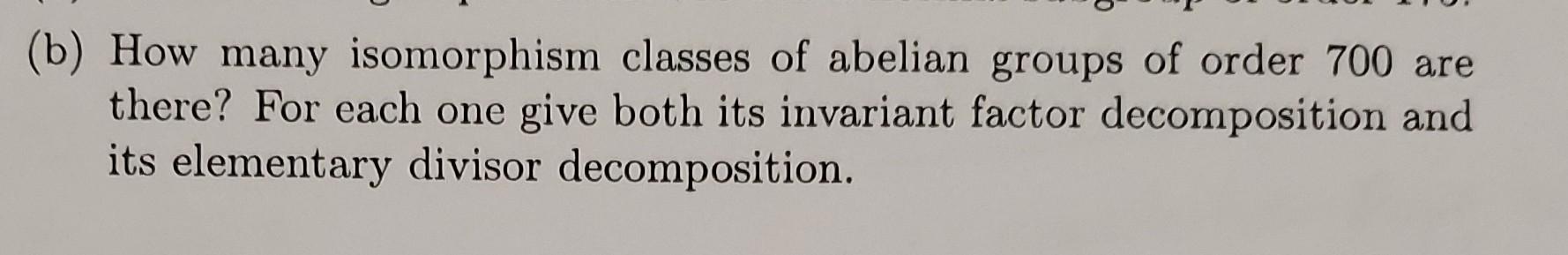 Solved b) How many isomorphism classes of abelian groups of | Chegg.com