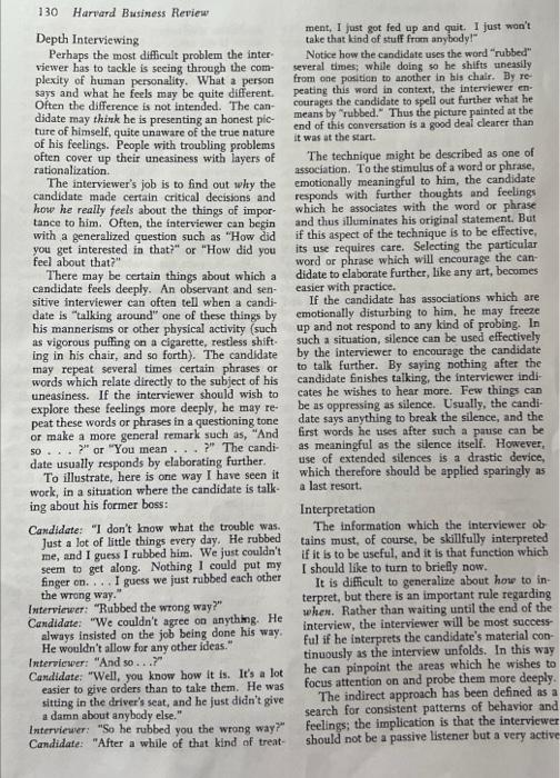 c The indirect interview method is alone in the way | Chegg.com