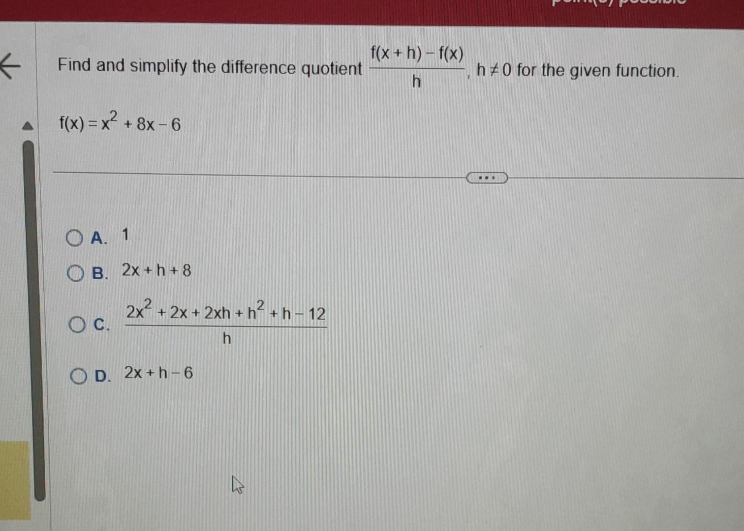 Solved Find and simplify the difference quotient | Chegg.com