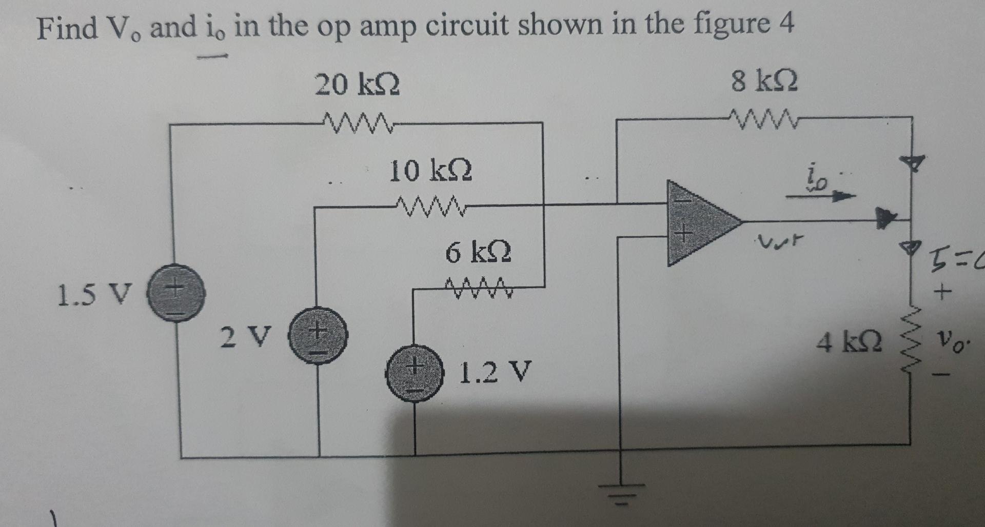 Solved Calculate Vo and io in the op amp circuit in figure 1 | Chegg.com