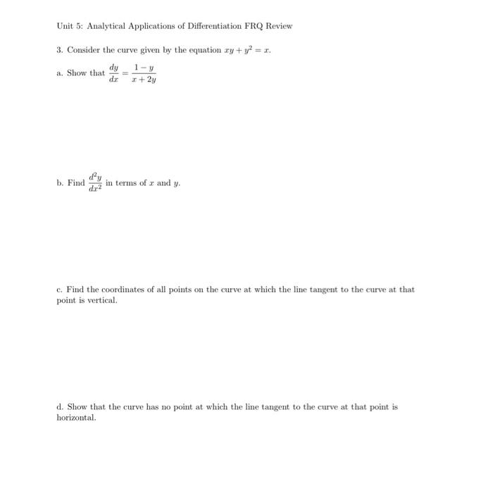 Solved Unit 5: Analytical Applications of Differentiation | Chegg.com