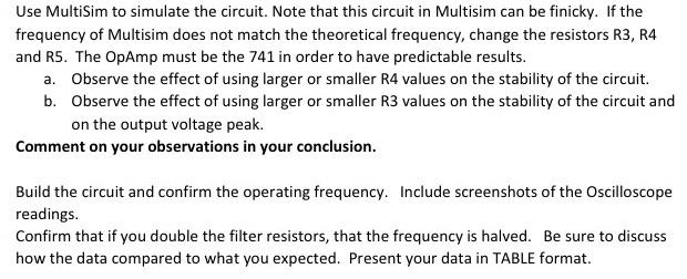 Solved Use MultiSim to simulate the circuit. Note that | Chegg.com