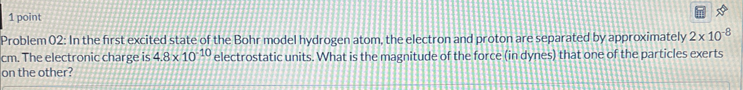 Solved 1 ﻿pointProblem 02: In the first excited state of the | Chegg.com