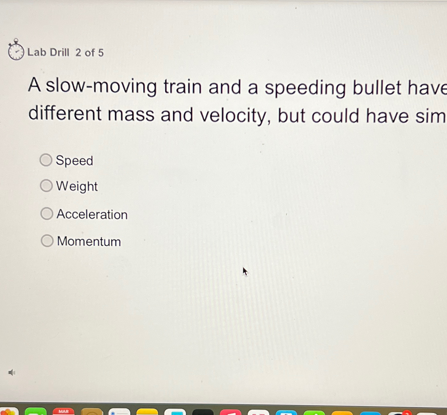 Solved Lab Drill 2 ﻿of 5A slow-moving train and a speeding | Chegg.com