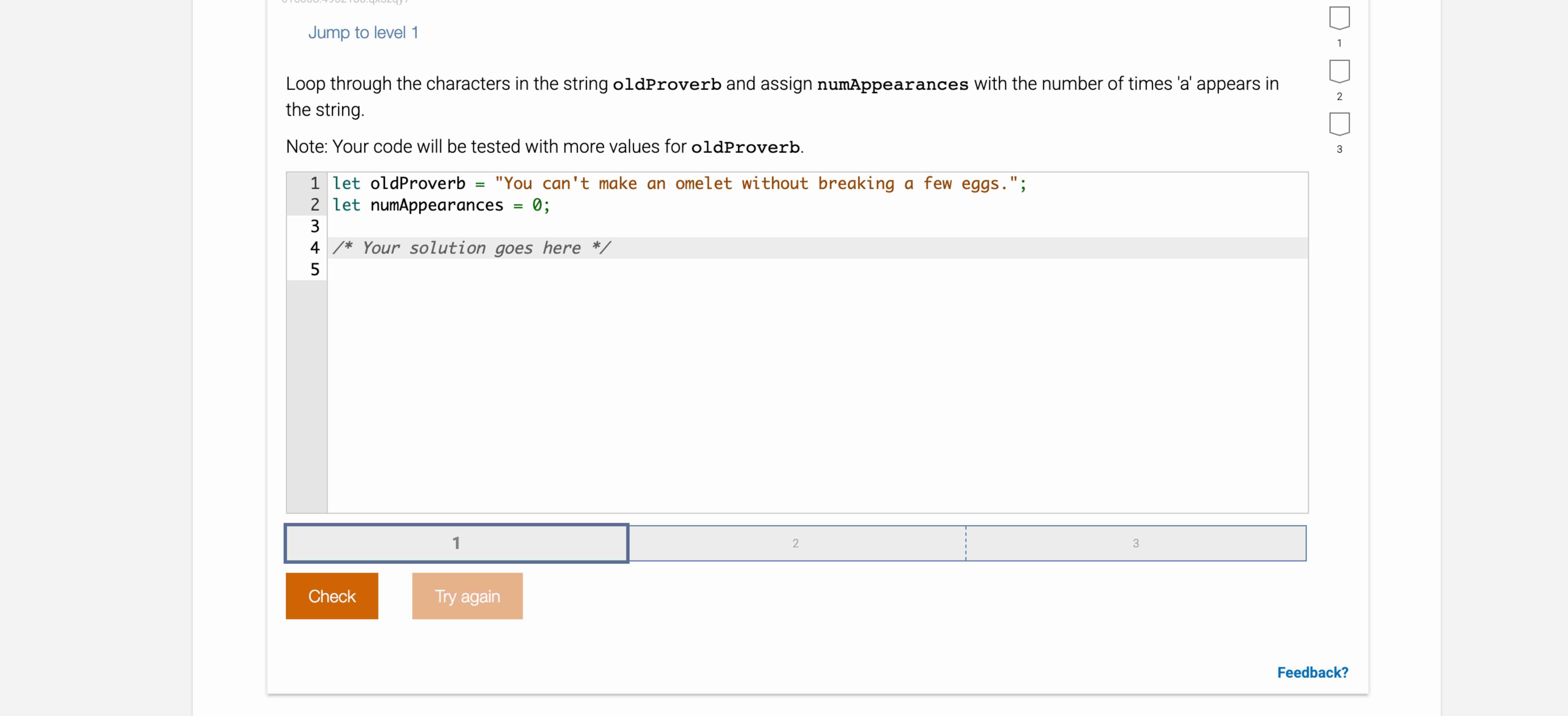 Solved Jump to level 1 ﻿Loop through the characters in the | Chegg.com