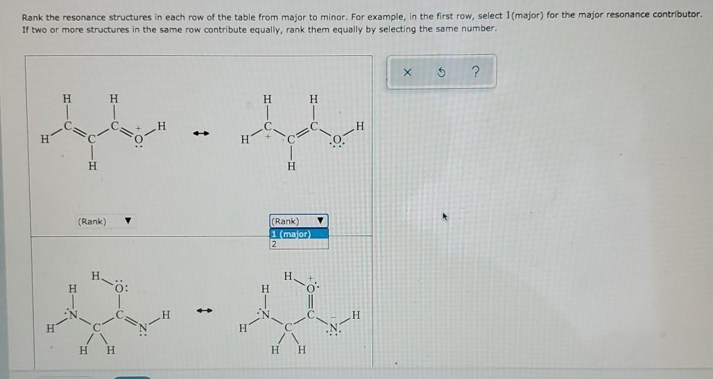 Solved Decide whether each row is a set of resonance | Chegg.com