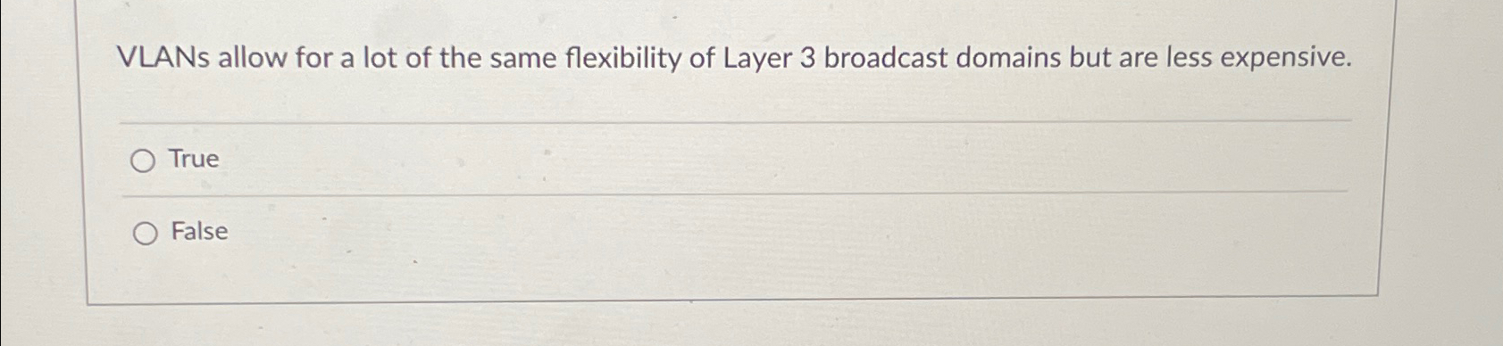 Solved VLANs allow for a lot of the same flexibility of | Chegg.com