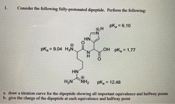 Solved 1. Consider the following fully-protonated dipeptide. | Chegg.com