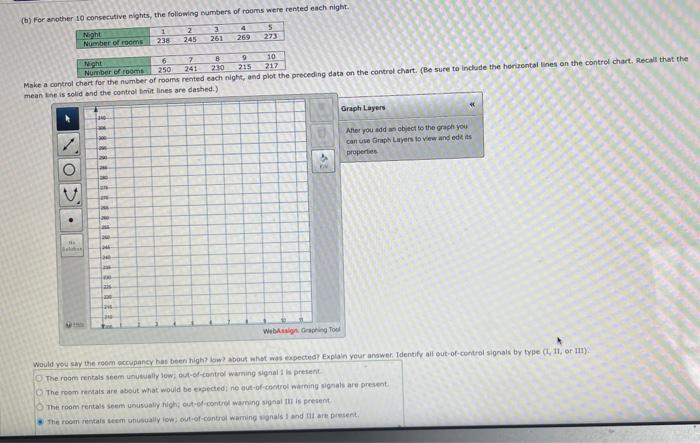 (b) For another 10 consecutive nightis, the following | Chegg.com