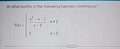 Solved At what points is the following function | Chegg.com