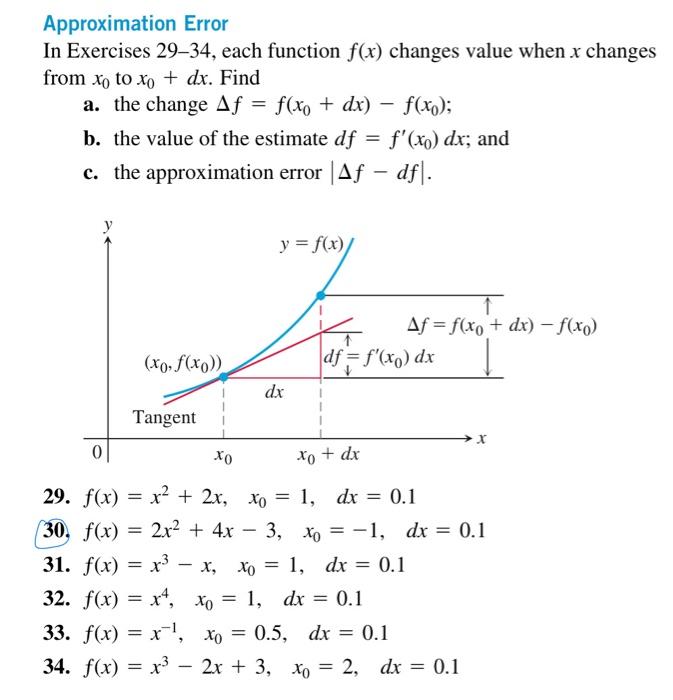 Solved Approximation Error In Exercises 29-34, each function | Chegg.com