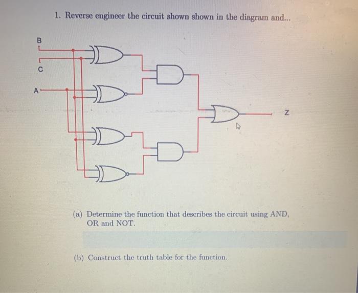 Solved 1. Reverse engineer the circuit shown shown in the | Chegg.com