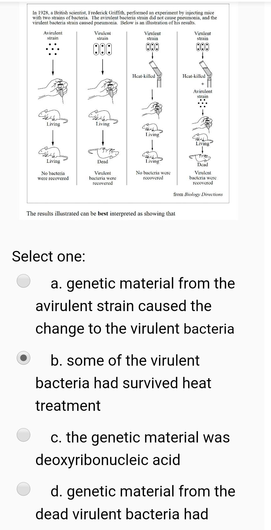 Solved In 1928, a British scientist, Frederick Griffith, | Chegg.com