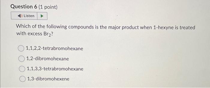 Solved Which of the following compounds is the major product | Chegg.com
