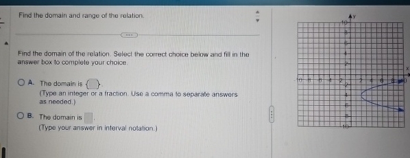 Solved Find the domain and range of the relation.Find the | Chegg.com
