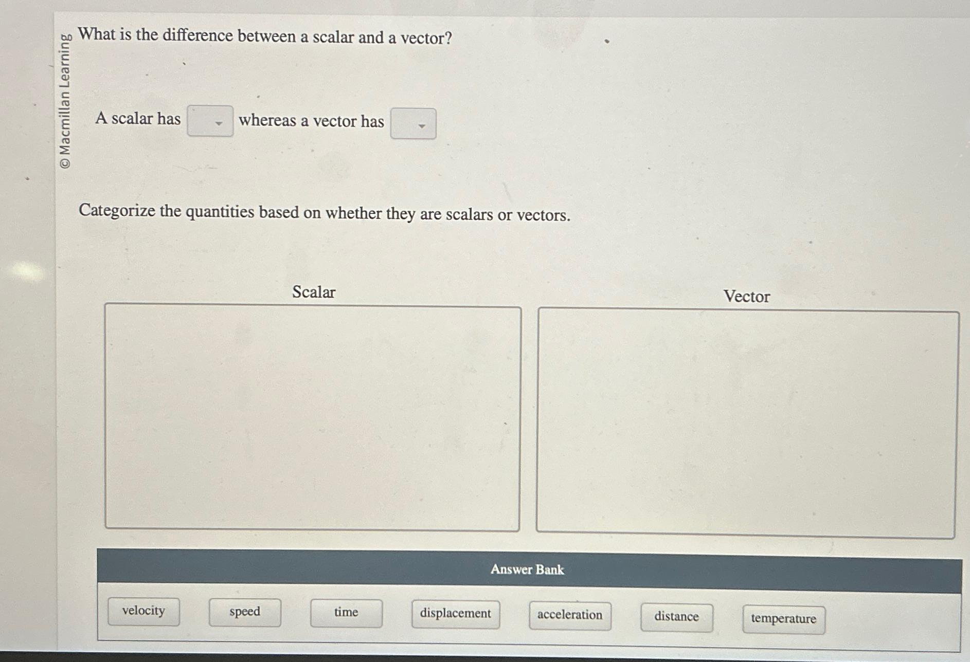 Solved What is the difference between a scalar and a | Chegg.com