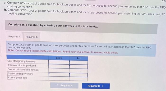 Solved Company XYZ manufactures a tangible product and sells | Chegg.com