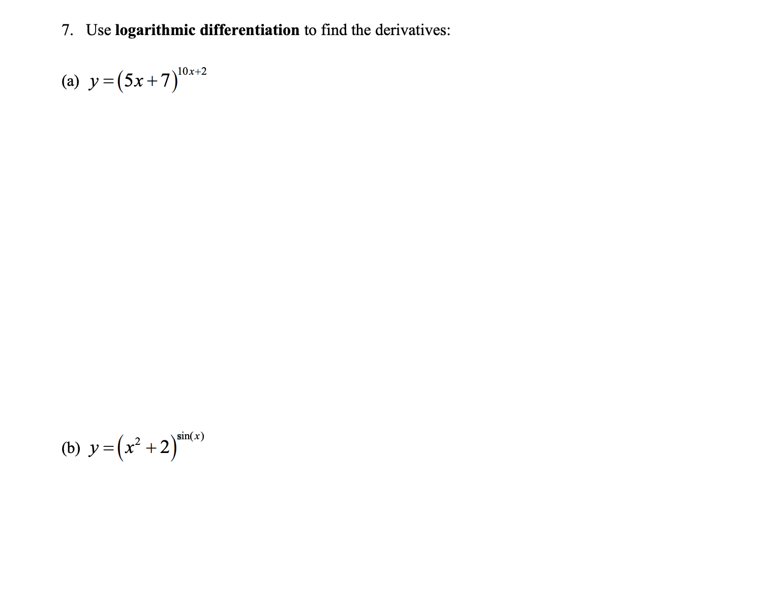 Solved Use logarithmic differentiation to find the | Chegg.com
