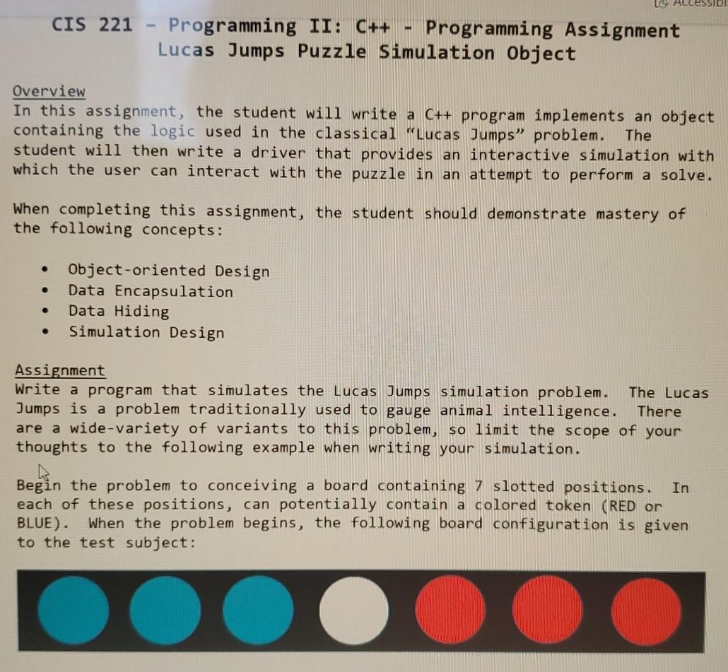 Solved LO ACC CIS 221 Programming II: C++ - Programming | Chegg.com