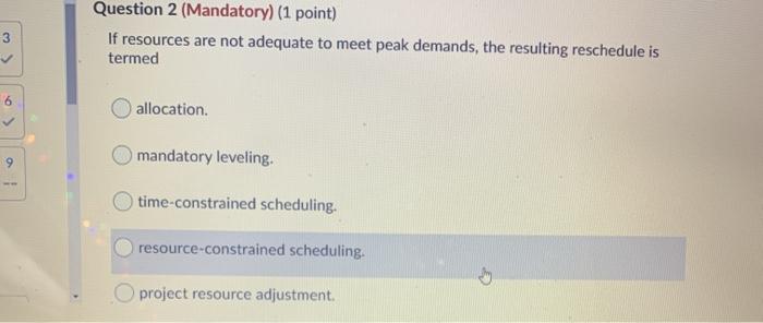 Solved 1. Provide the final Resource Constrained Load Chart | Chegg.com