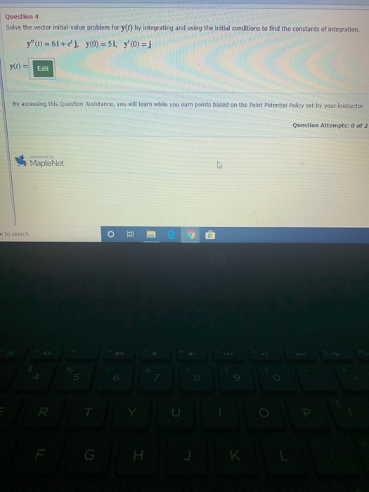 Solved Question 4 Solve the vector initial-value problem for | Chegg.com