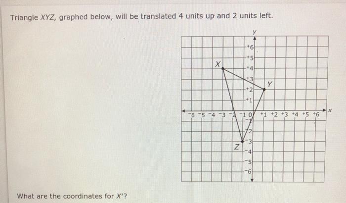 Solved Triangle XYZ, graphed below, will be translated 4 | Chegg.com