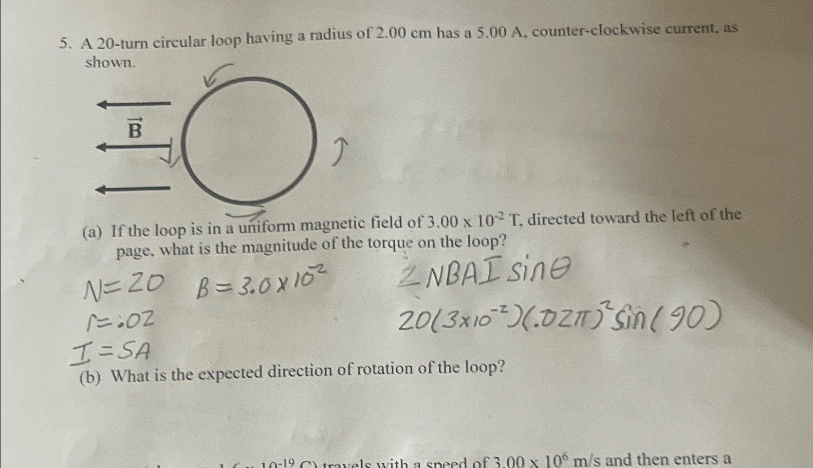 Solved A 20 -turn circular loop having a radius of 2.00cm | Chegg.com