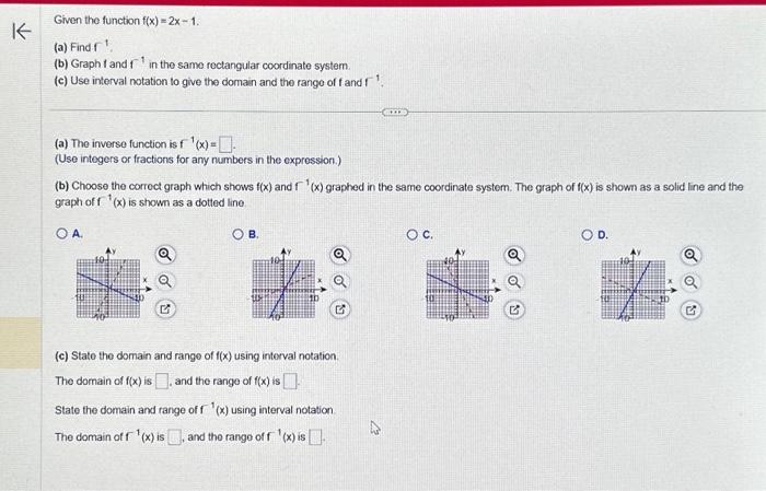 Solved Given the function f(x)=2x−1. (a) Find f′. (b) Graph | Chegg.com