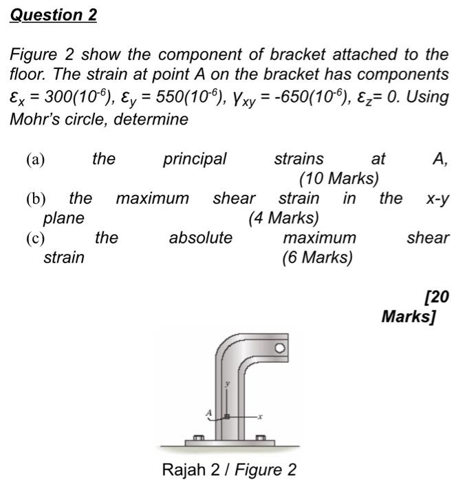 Solved Question 2 Figure 2 show the component of bracket | Chegg.com
