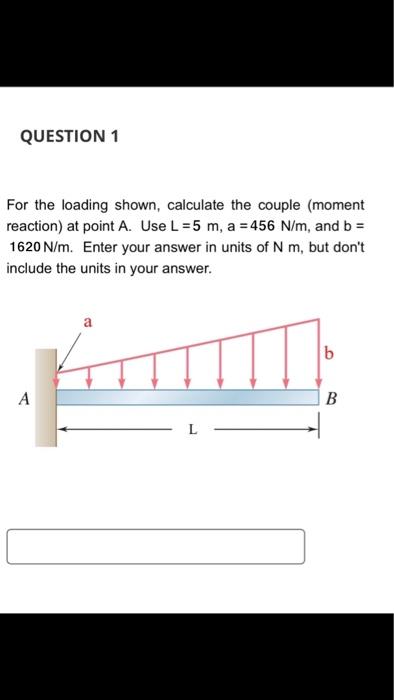 Solved For the loading shown, calculate the couple (moment | Chegg.com