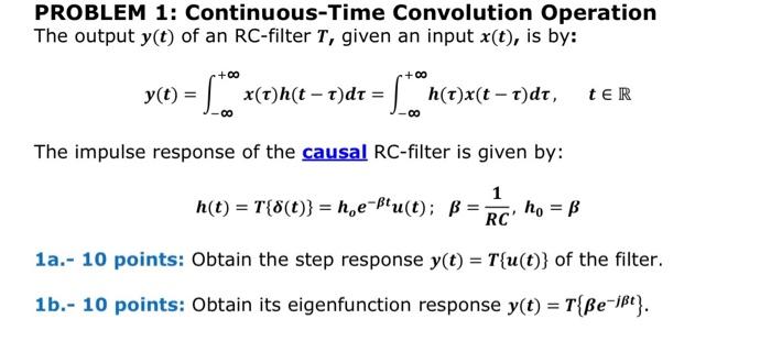 Solved PROBLEM 2: CT Transfer Function & Frequency Response | Chegg.com