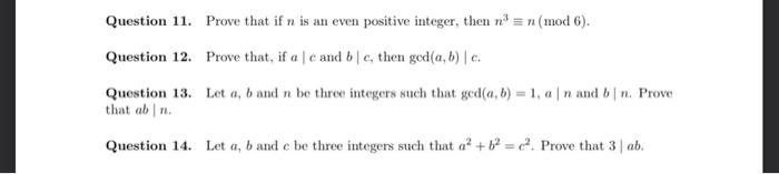 Solved Question 11. Prove that if n is an even positive | Chegg.com