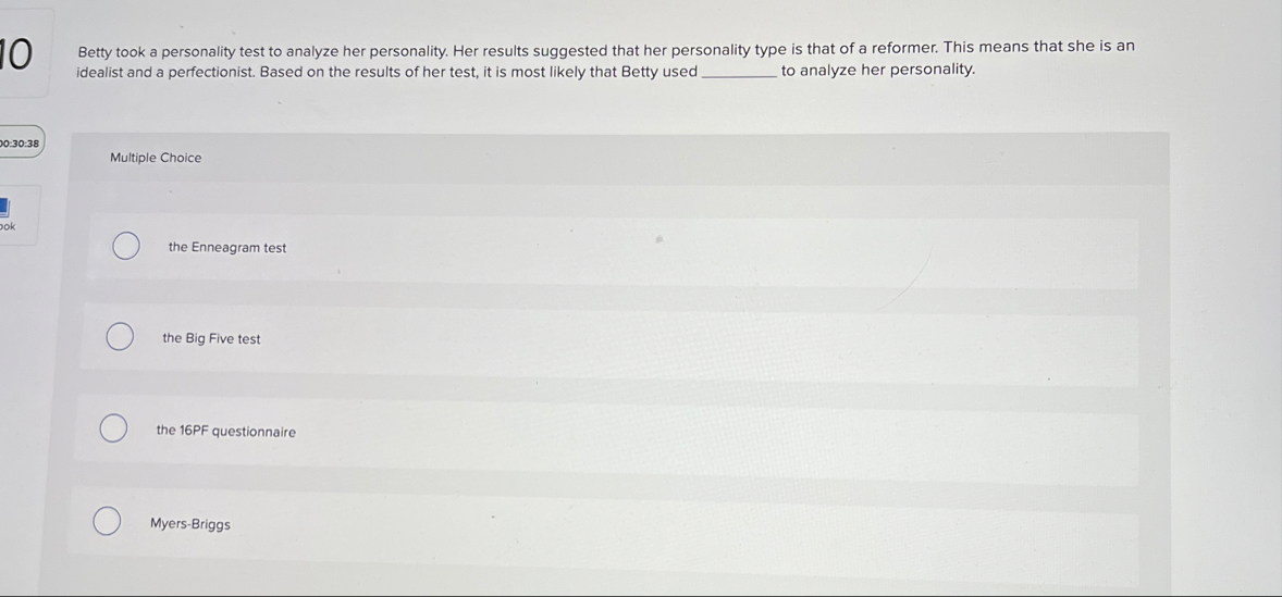 Solved 10Betty took a personality test to analyze her | Chegg.com
