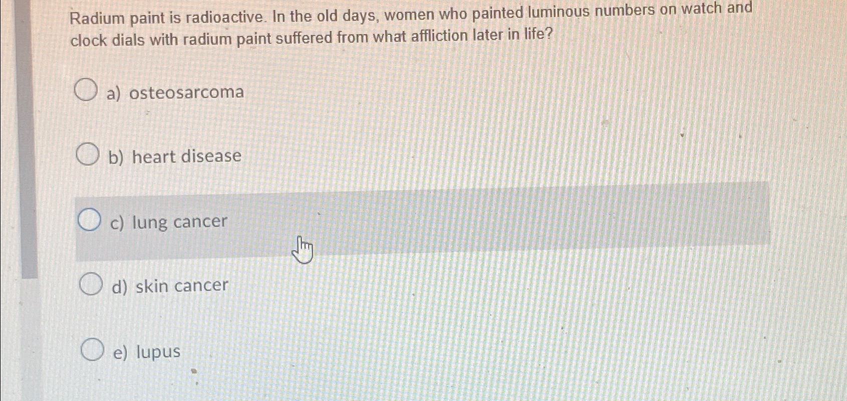 Solved Radium paint is radioactive. In the old days, women | Chegg.com