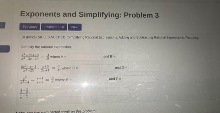 Solved Exponents and Simplifying: Problem 3 (4 points) | Chegg.com