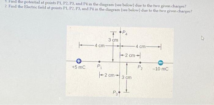 Solved Find the potential at points P1, P2, P3, and P4 in | Chegg.com