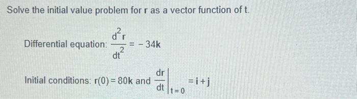 Solved Solve the initial value problem for r as a vector | Chegg.com