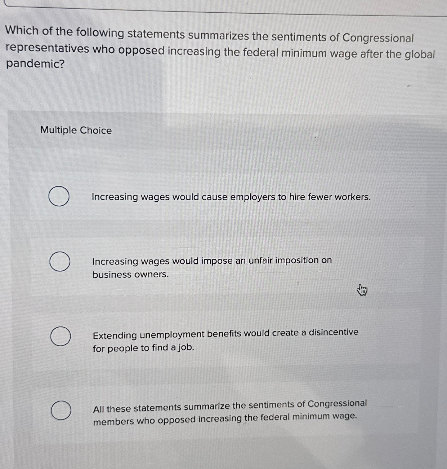 Solved Which of the following statements summarizes the | Chegg.com