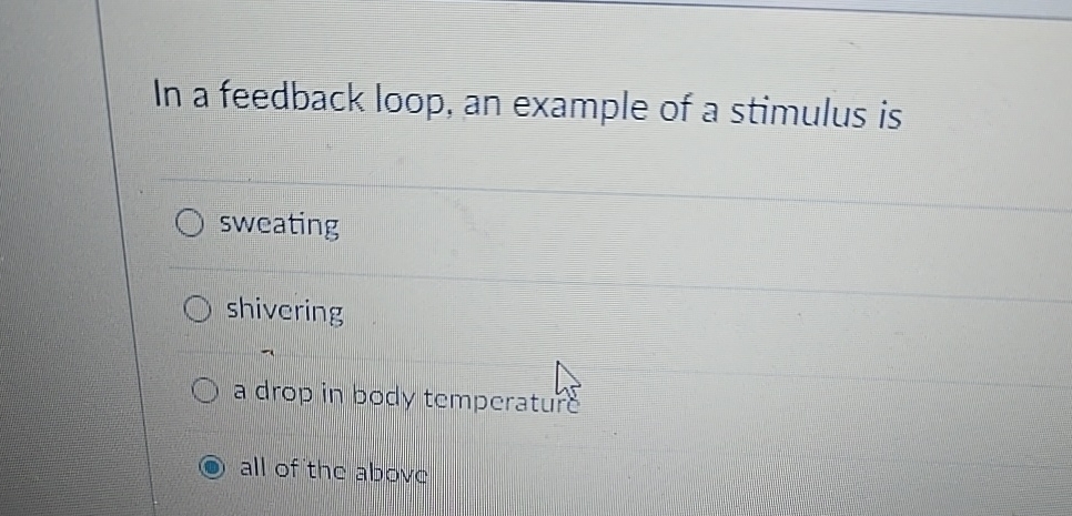 In a feedback loop, an example of a stimulus | Chegg.com