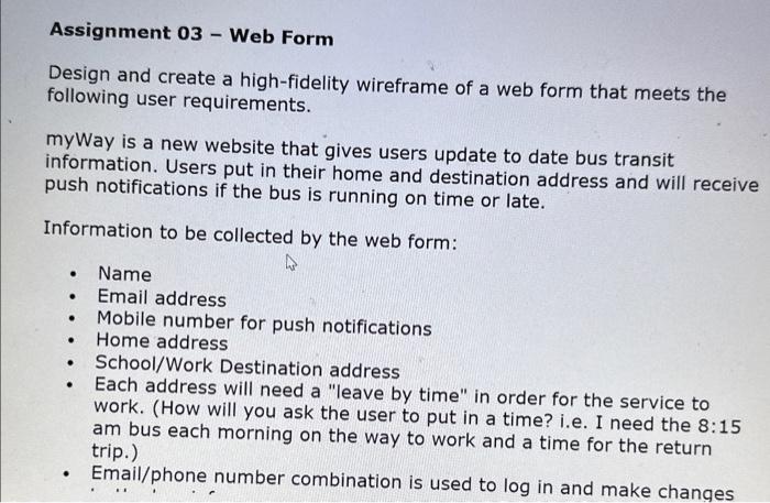 Solved Design and create a high-fidelity wireframe of a web | Chegg.com