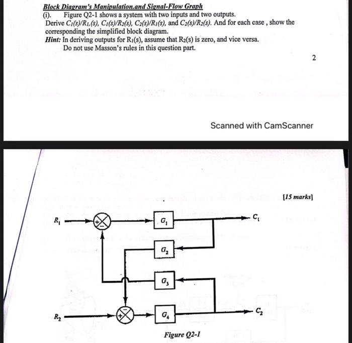 Solved Block Diagram's Manipulation.and Signal-Flow Graph | Chegg.com