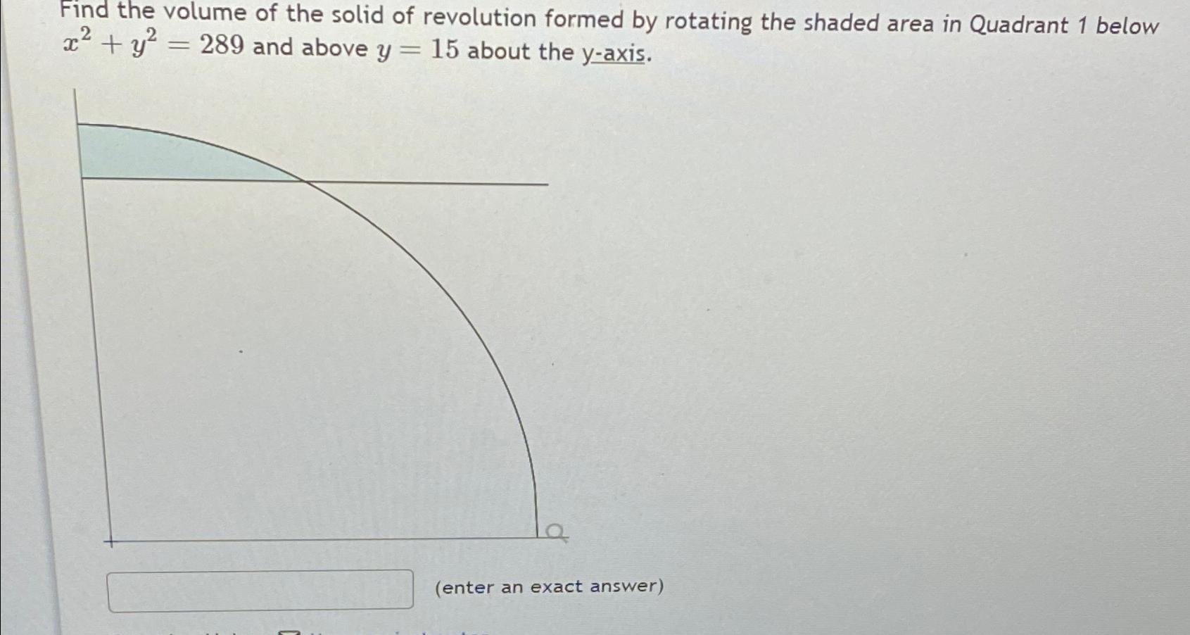 Solved Find the volume of the solid of revolution formed by | Chegg.com